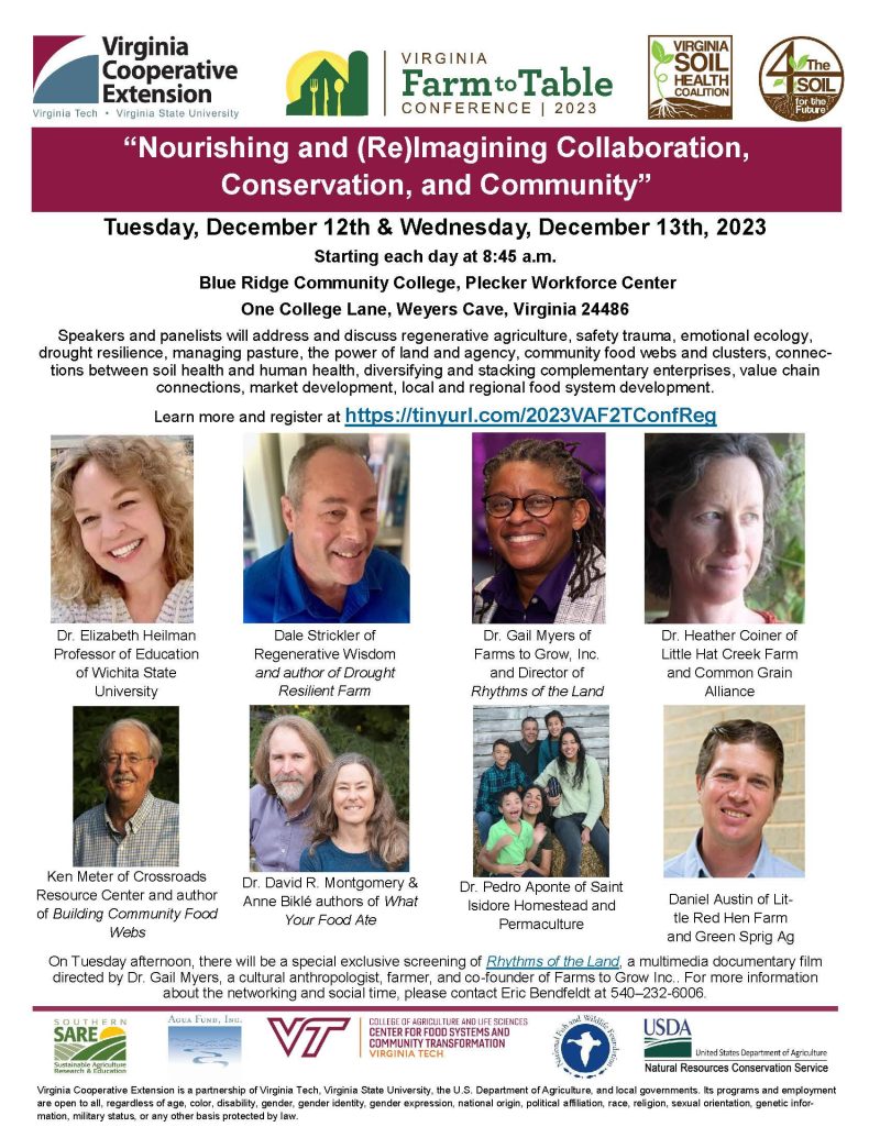 2023 Virginia Farm to Table Conference: “Nourishing and (Re)Imagining ...